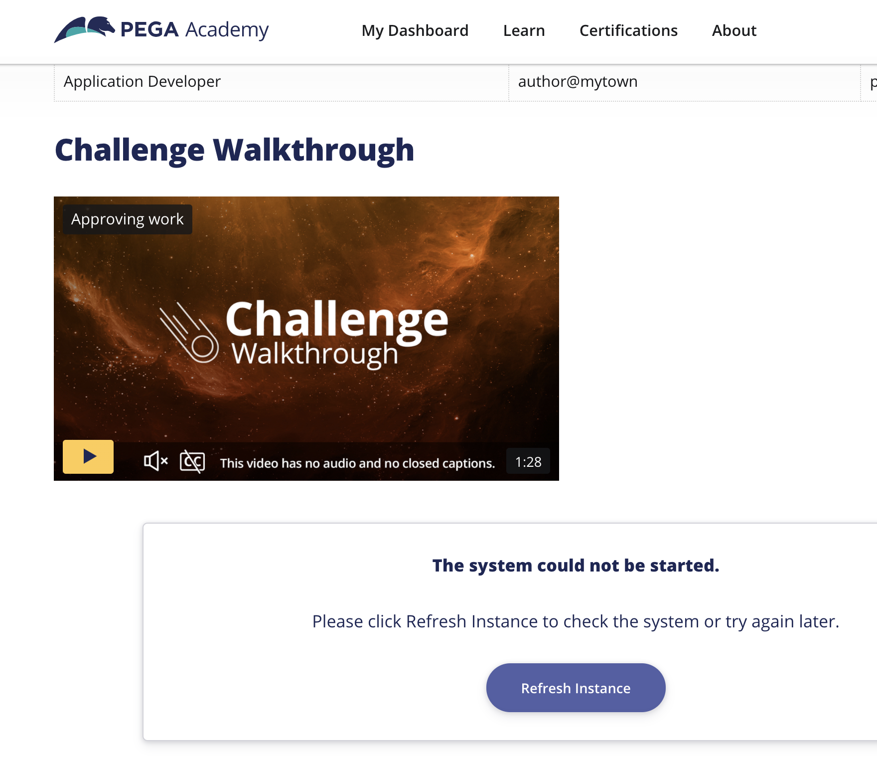Pega cloud environment not start | Support Center